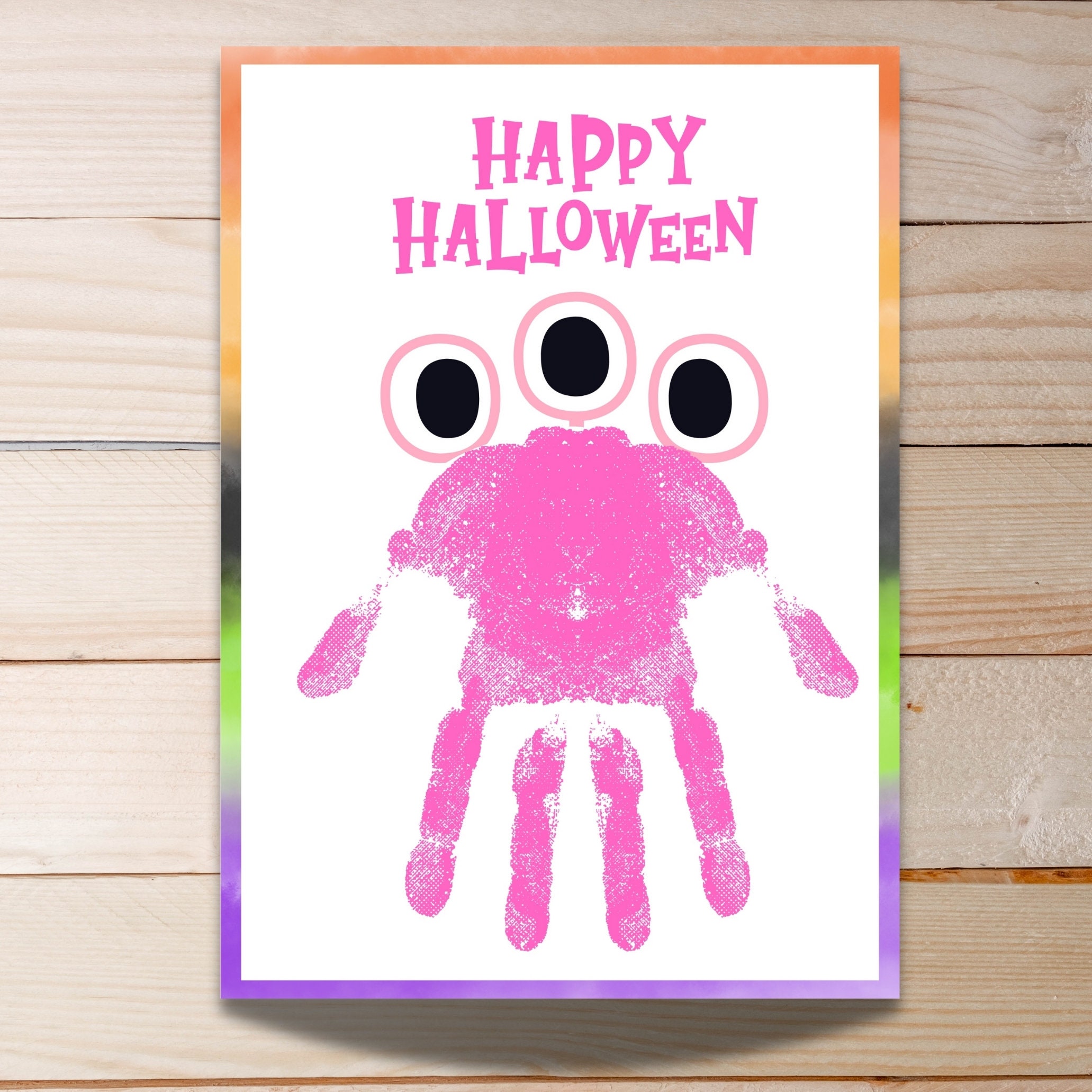 Pink Monster Halloween Handprint Art, Handprint Craft for Kids ...
