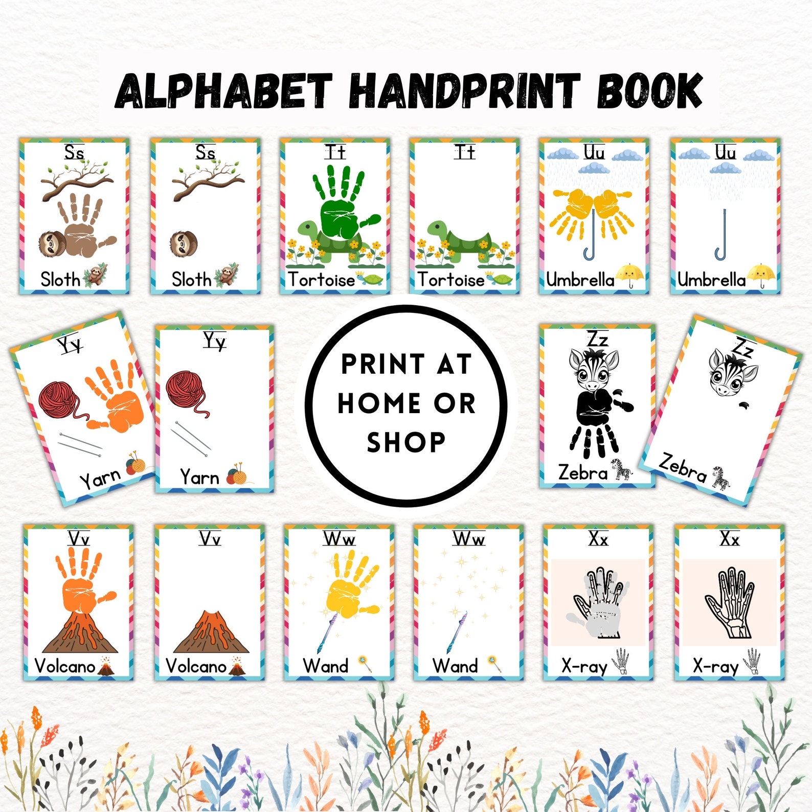 DIY Alphabet Handprint Book, Alphabet Handprint Craft, Preschool ...