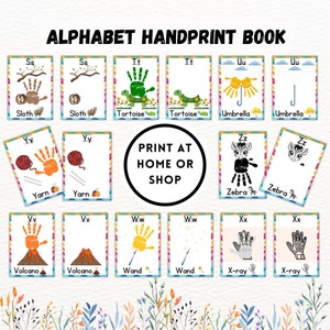 DIY Alphabet Handprint Book, Alphabet Handprint Craft, Preschool ...