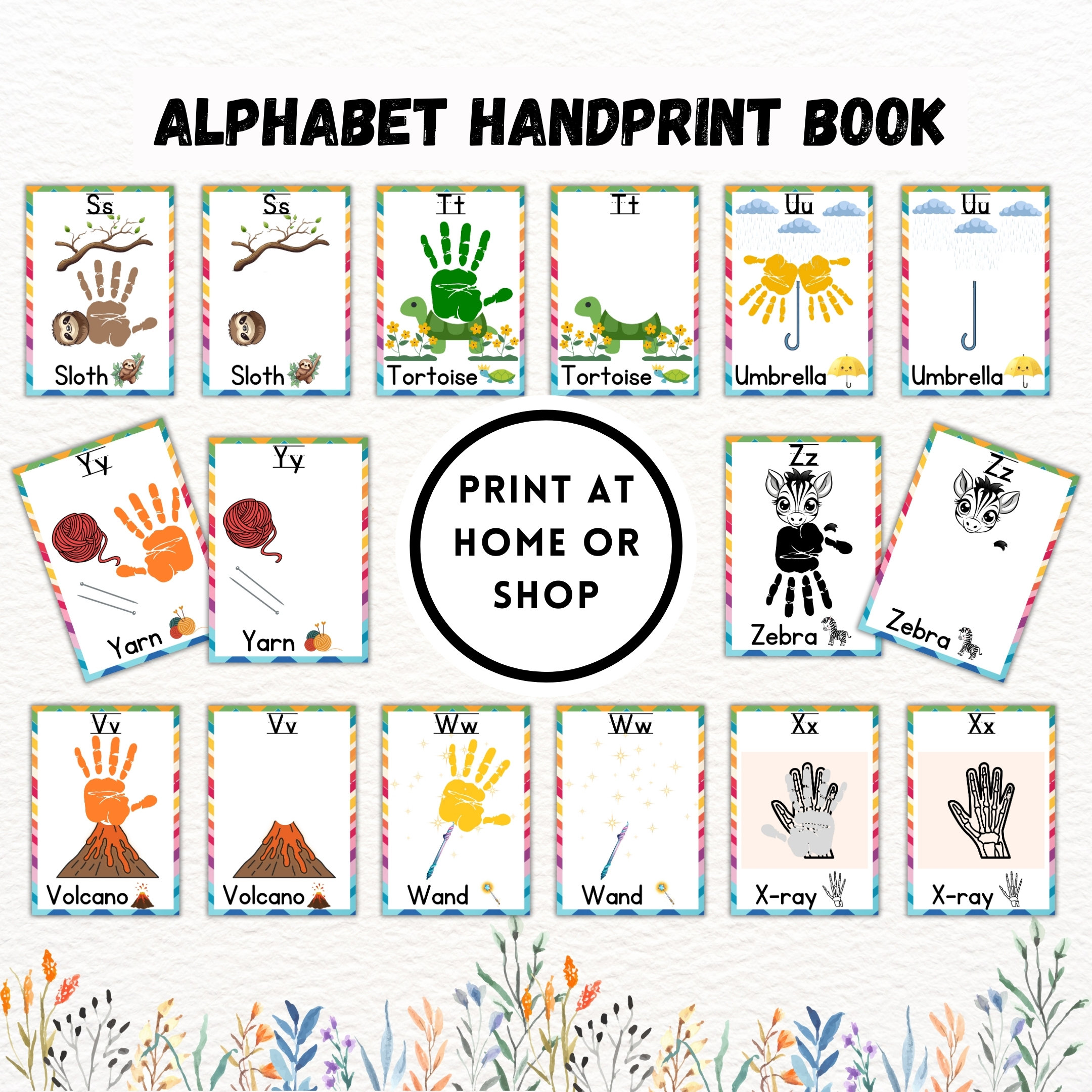 DIY Alphabet Handprint Book, Alphabet Handprint Craft, Preschool ...