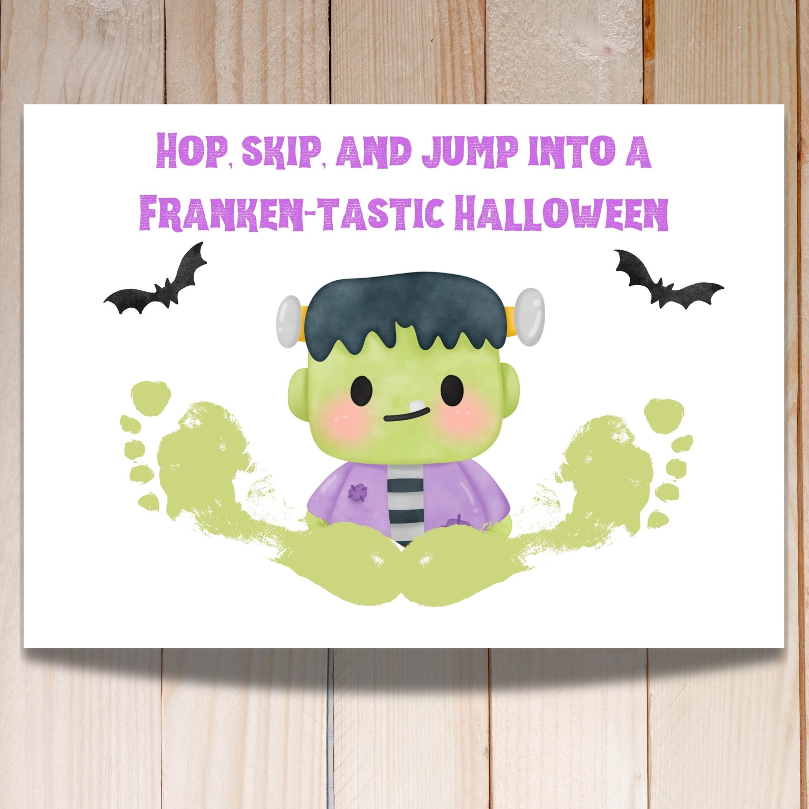 Halloween Footprint Craft, Handprint Craft for Kids, Halloween Activity ...