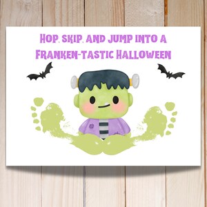 Halloween Footprint Craft, Handprint Craft for Kids, Halloween Activity ...
