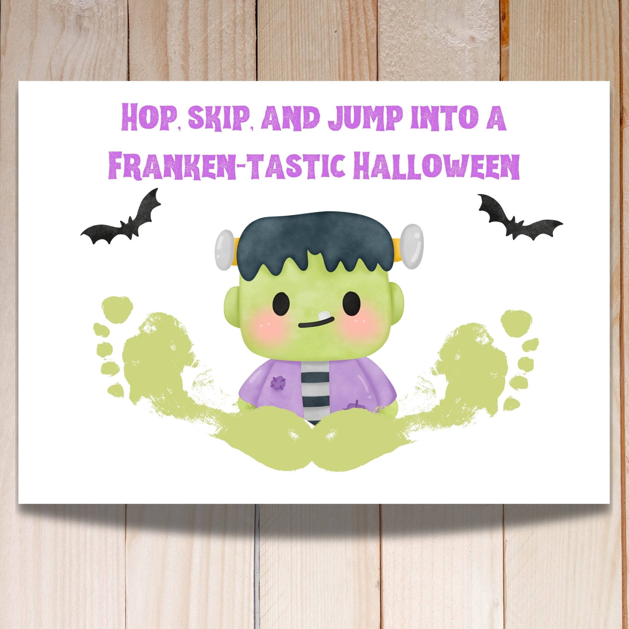 Halloween Footprint Craft, Handprint Craft for Kids, Halloween Activity ...