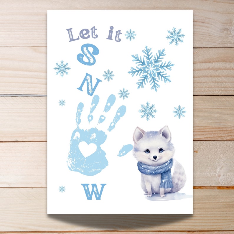 Winter Handprint Art, Winter Handprint Craft, Printable, Winter Season ...