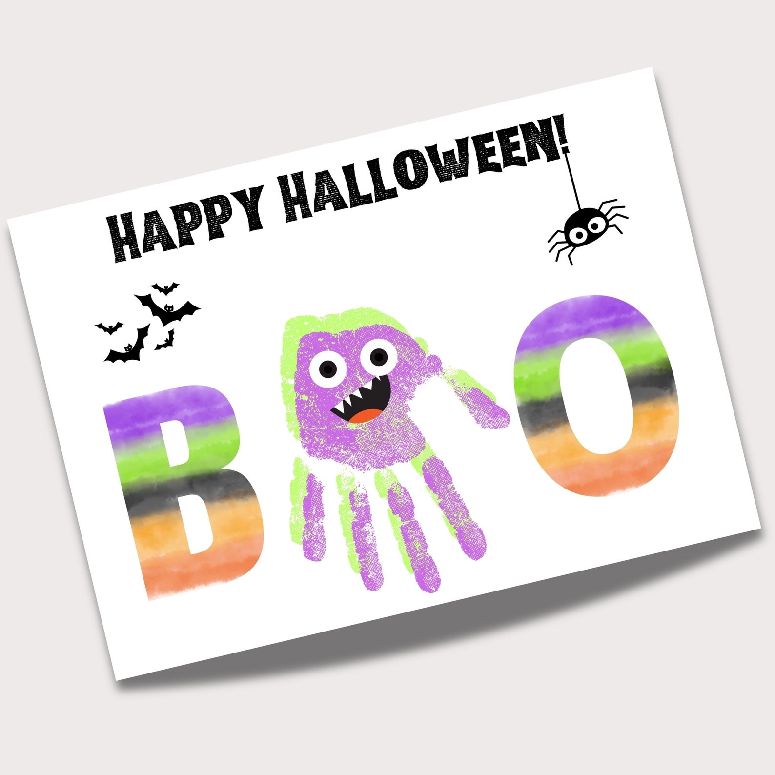 DIY Halloween Boo Handprint Art, Cute BOO Handprint Craft, Handprint ...