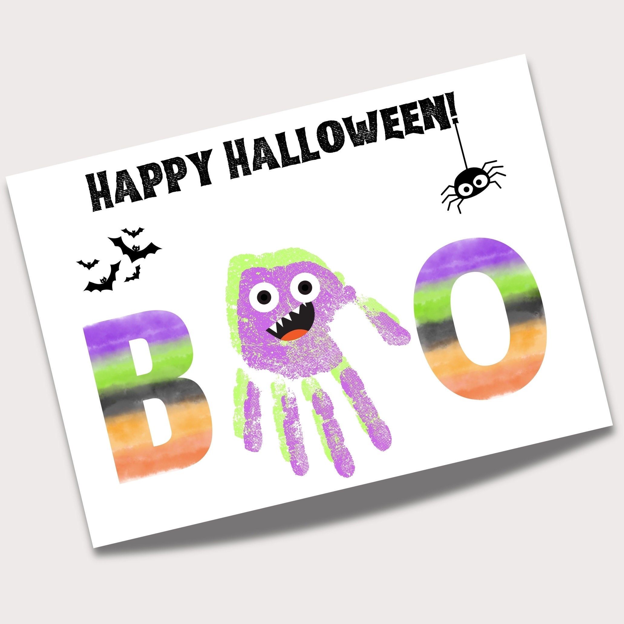 DIY Halloween Boo Handprint Art, Cute BOO Handprint Craft, Handprint ...