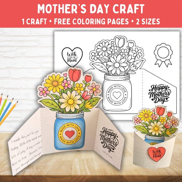 Mothers Day Pop up Flower Card - Etsy