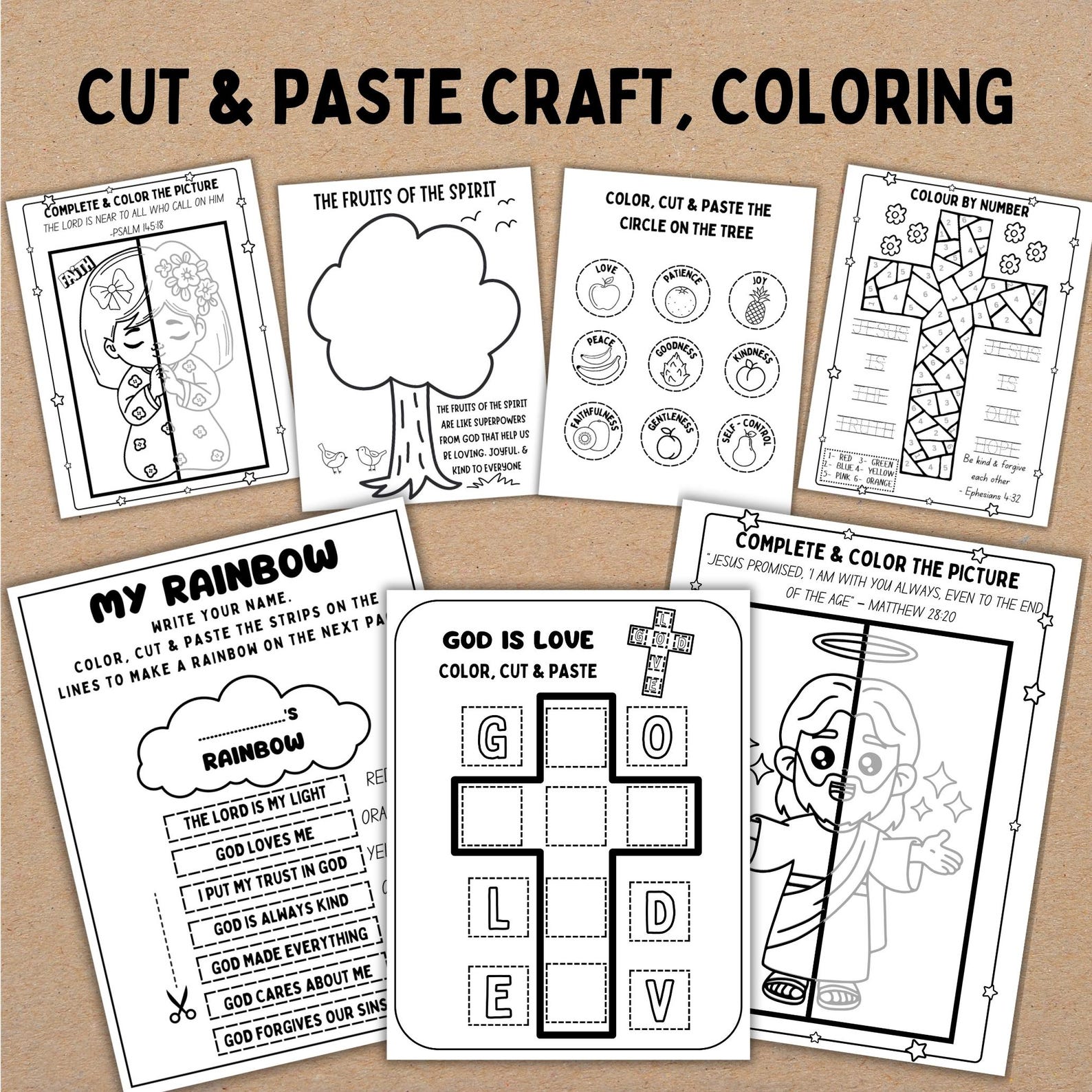 PRINTABLE Sunday School Activity BUNDLE, Sunday School Craft, Church ...