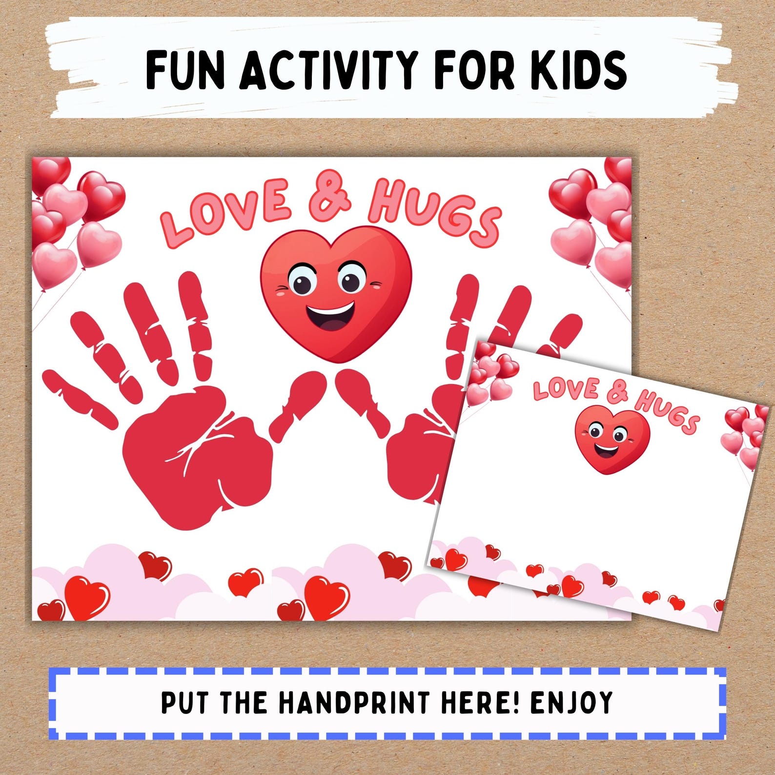 Printable Valentines Day Handprint Craft, Keepsake Art, Toddler ...