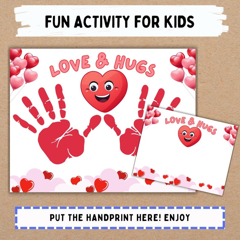 Printable Valentines Day Handprint Craft, Keepsake Art, Toddler ...