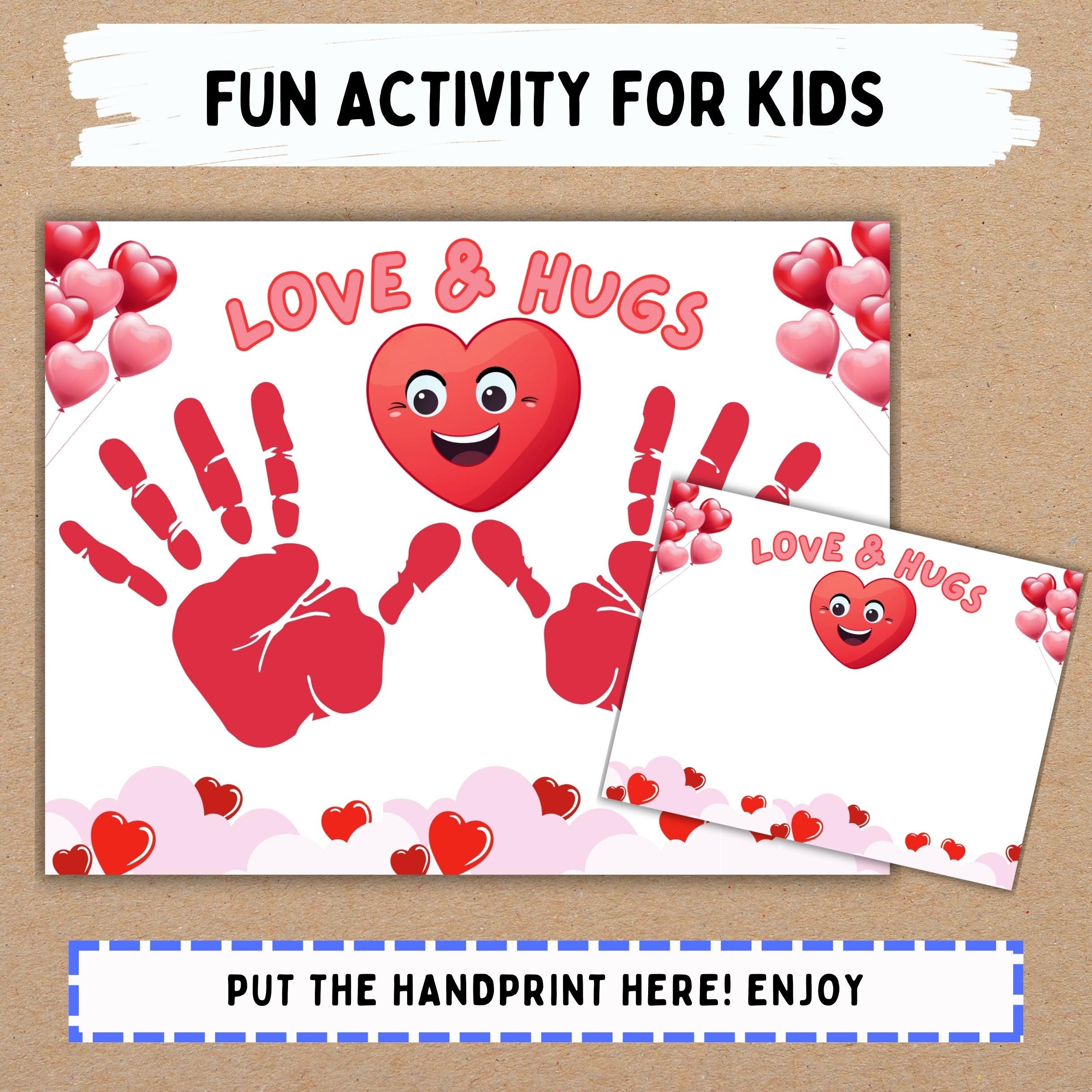 Printable Valentines Day Handprint Craft, Keepsake Art, Toddler ...