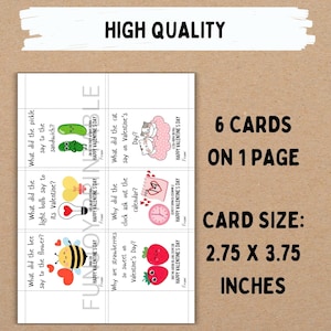 EDITABLE Cute Jokes Valentine Cards, Classroom Valentines Day Cards ...