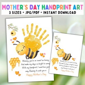 Mothers Day Handprint Art Craft, Mom Handprint Fingerprint Craft ...