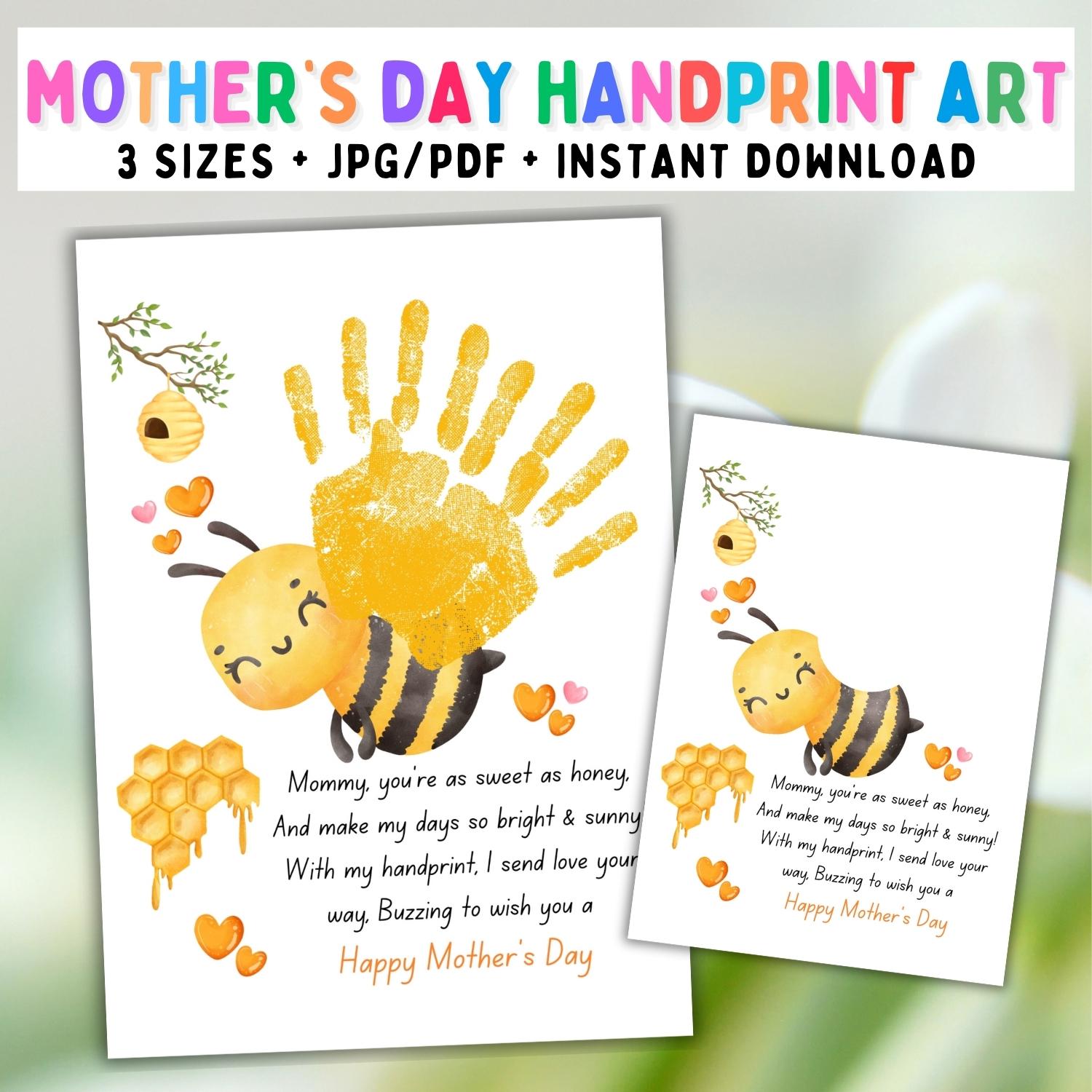 Mothers Day Handprint Art Craft, Mom Handprint Fingerprint Craft ...