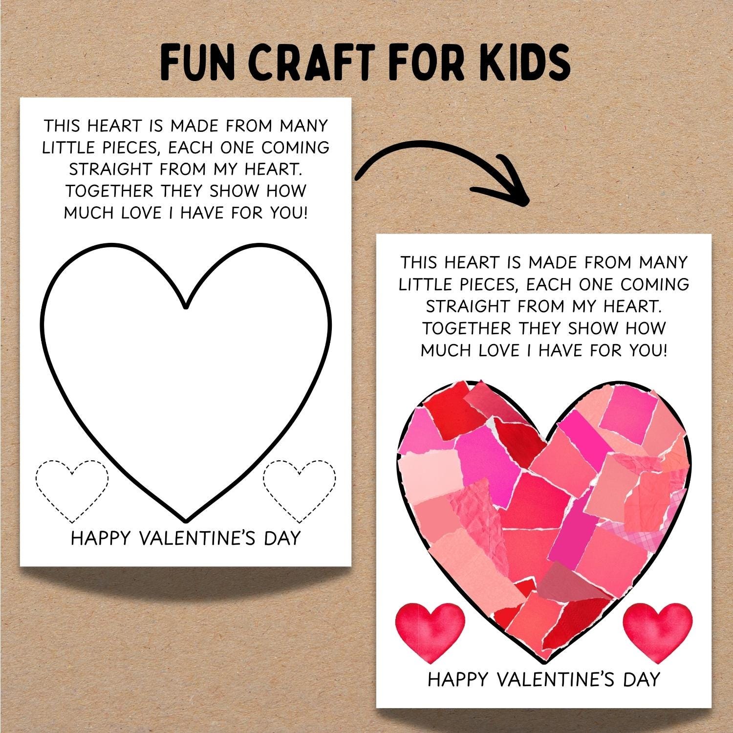 Valentine's Day Craft for Kids, Printable Valentine Activity, Instant ...