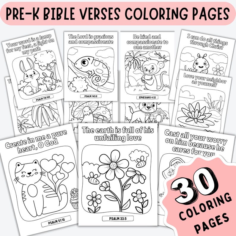 PRINTABLE Bible Verse Coloring Pages for Preschoolers, Preschool Bible ...