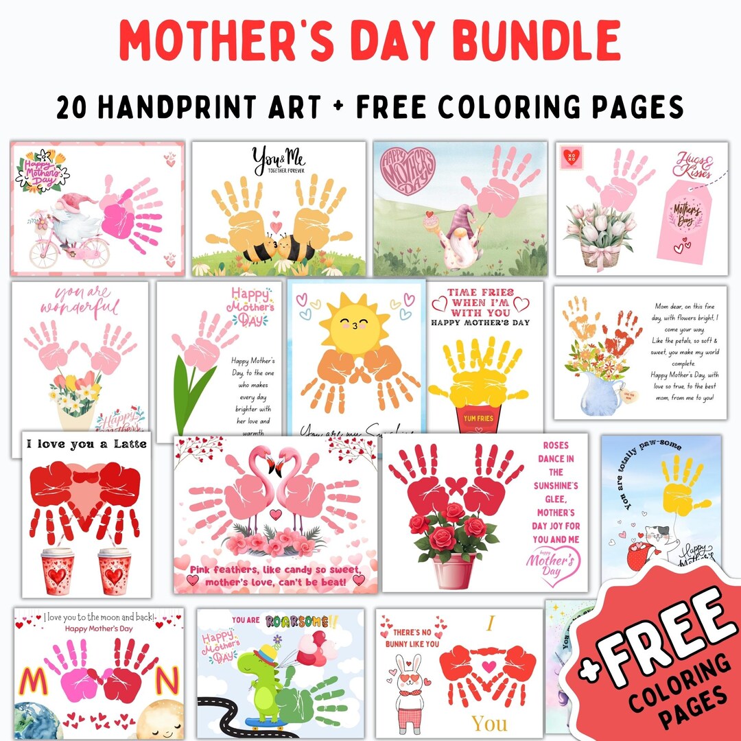 Mothers Day Handprint PRINTABLE, Keepsake Art, Toddler Preschool ...