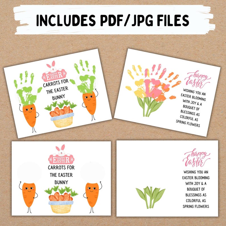 Happy Easter Handprint Footprint Art Craft Bundle, Easter Craft for ...