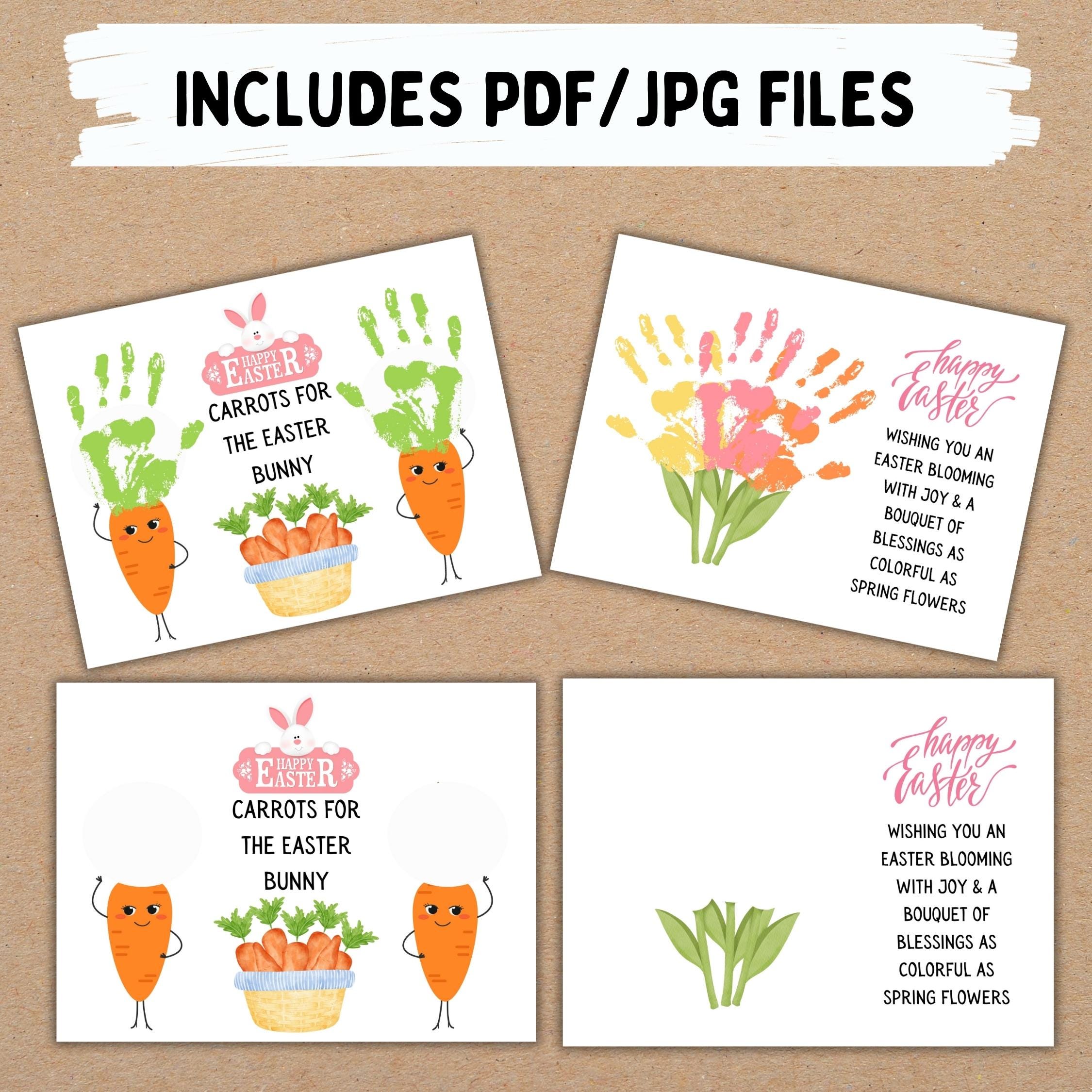 Happy Easter Handprint Footprint Art Craft Bundle, Easter Craft for ...