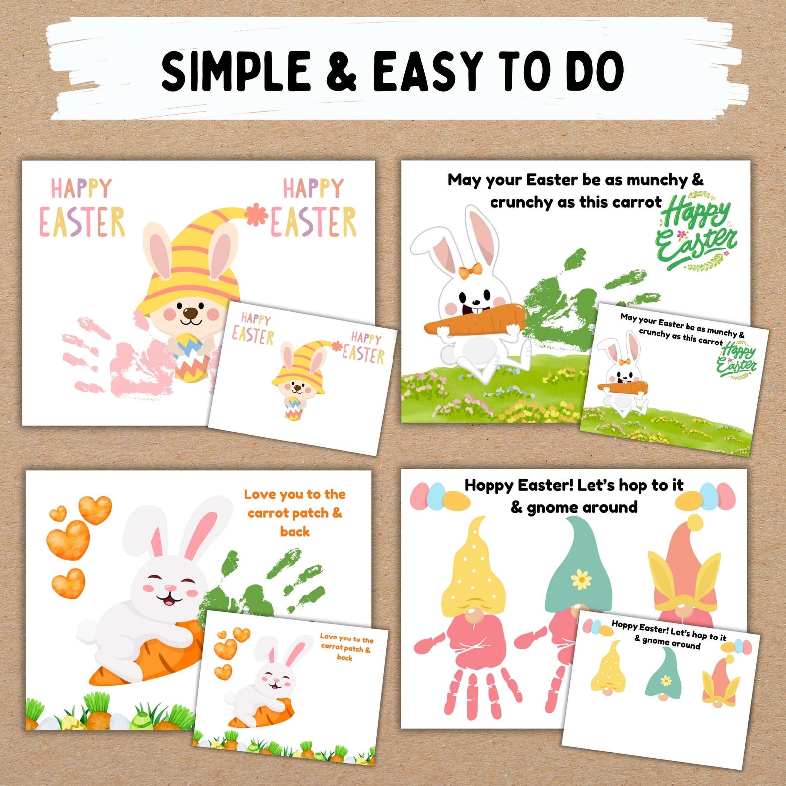 Easter Handprint Art Craft BUNDLE, Easter Keepsake Art, Happy Easter ...