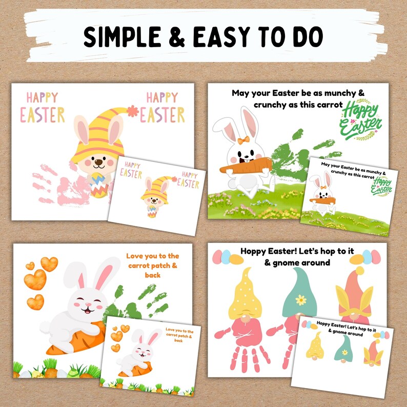 Easter Handprint Art Craft BUNDLE, Easter Keepsake Art, Happy Easter ...
