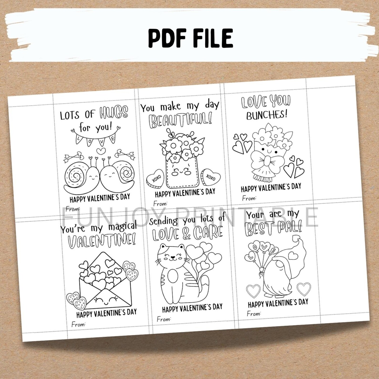 EDITABLE Valentines Coloring Cards, Valentine Craft for Kids, Valentine ...