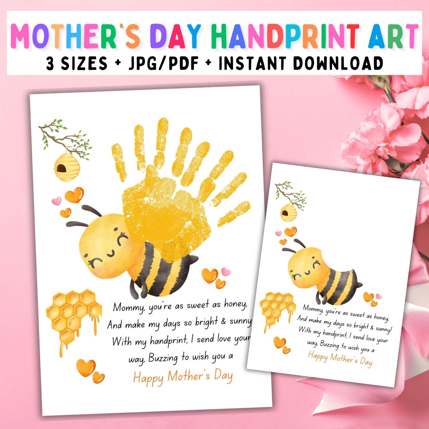Mothers Day Handprint Art Craft, Mom Handprint Fingerprint Craft ...
