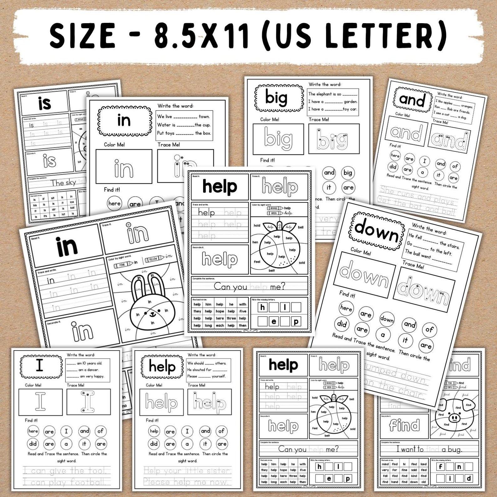 Printable Sight Words Worksheets for Kids, Sight Words Workbook ...