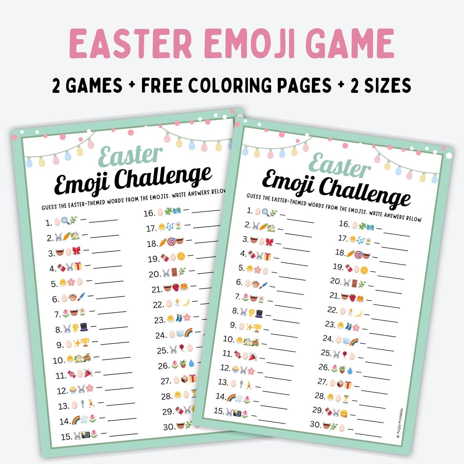 Easter Emoji Game Printable, Easter Party Game Kids & Family, Classroom ...