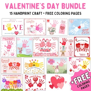 Printable Valentines Day Handprint Craft, Keepsake Art, Toddler ...