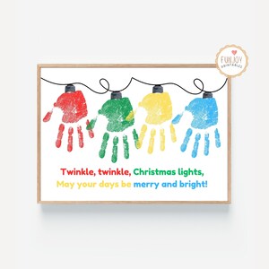 Handprint Christmas Lights, Christmas Handprint Art Crafts Template ...