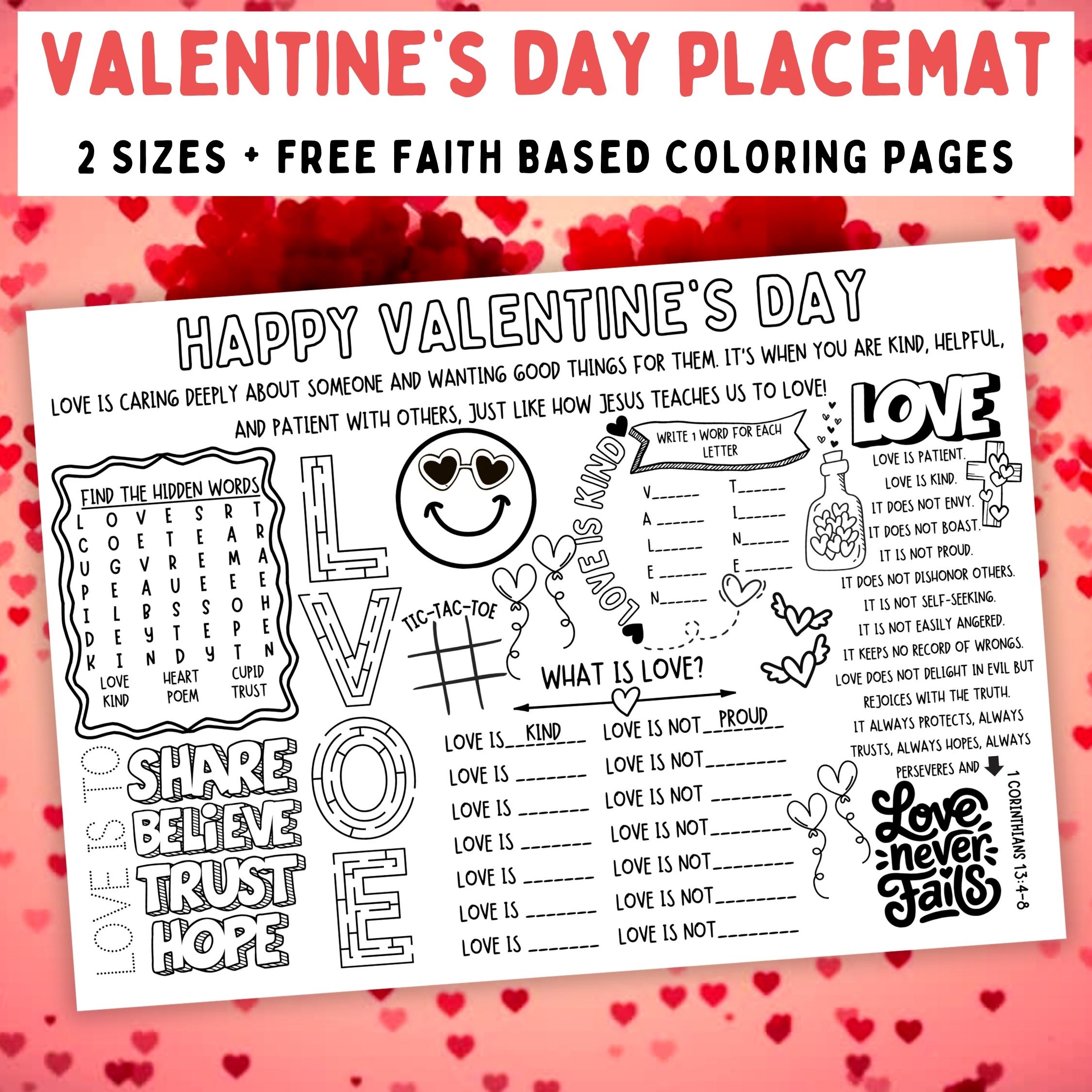 PRINTABLE Love is Activity Placemat, Coloring Page Kids, Printable ...