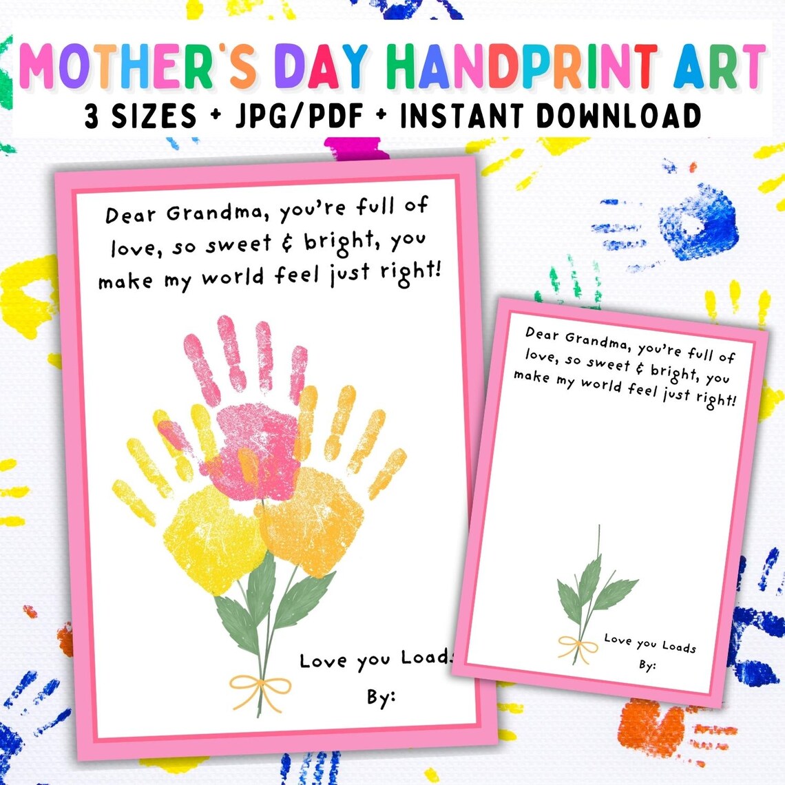 Grandma Handprint Poem PRINTABLE, Mother’s Day Gift From Kids, Toddler ...