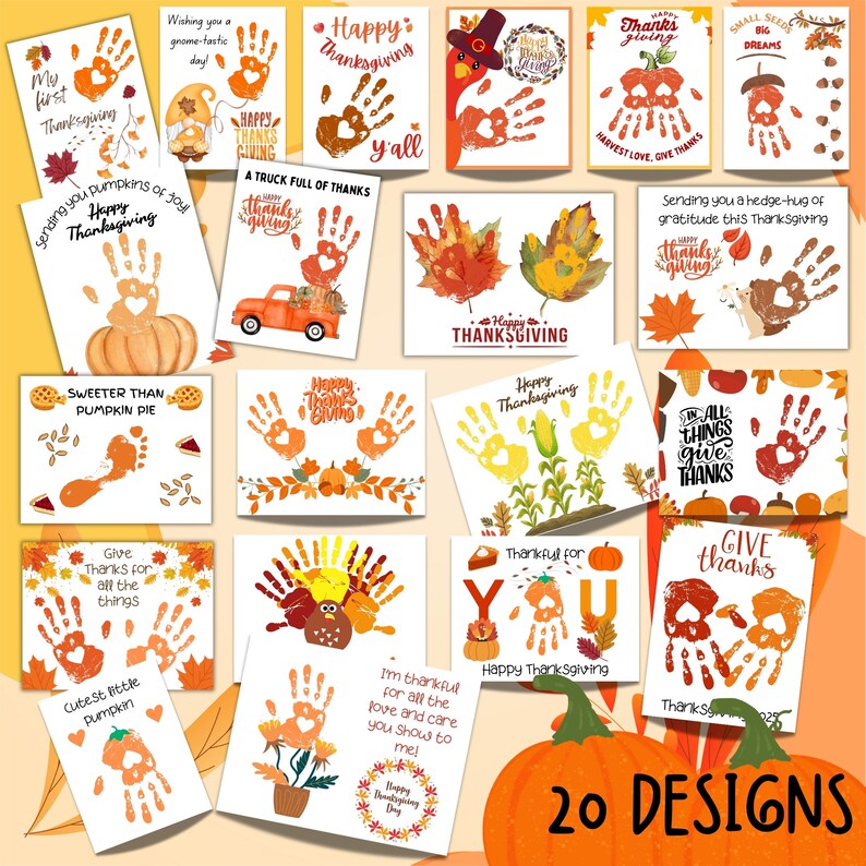 Thanksgiving Handprint Art BUNDLE, Thanksgiving Handprint Craft ...