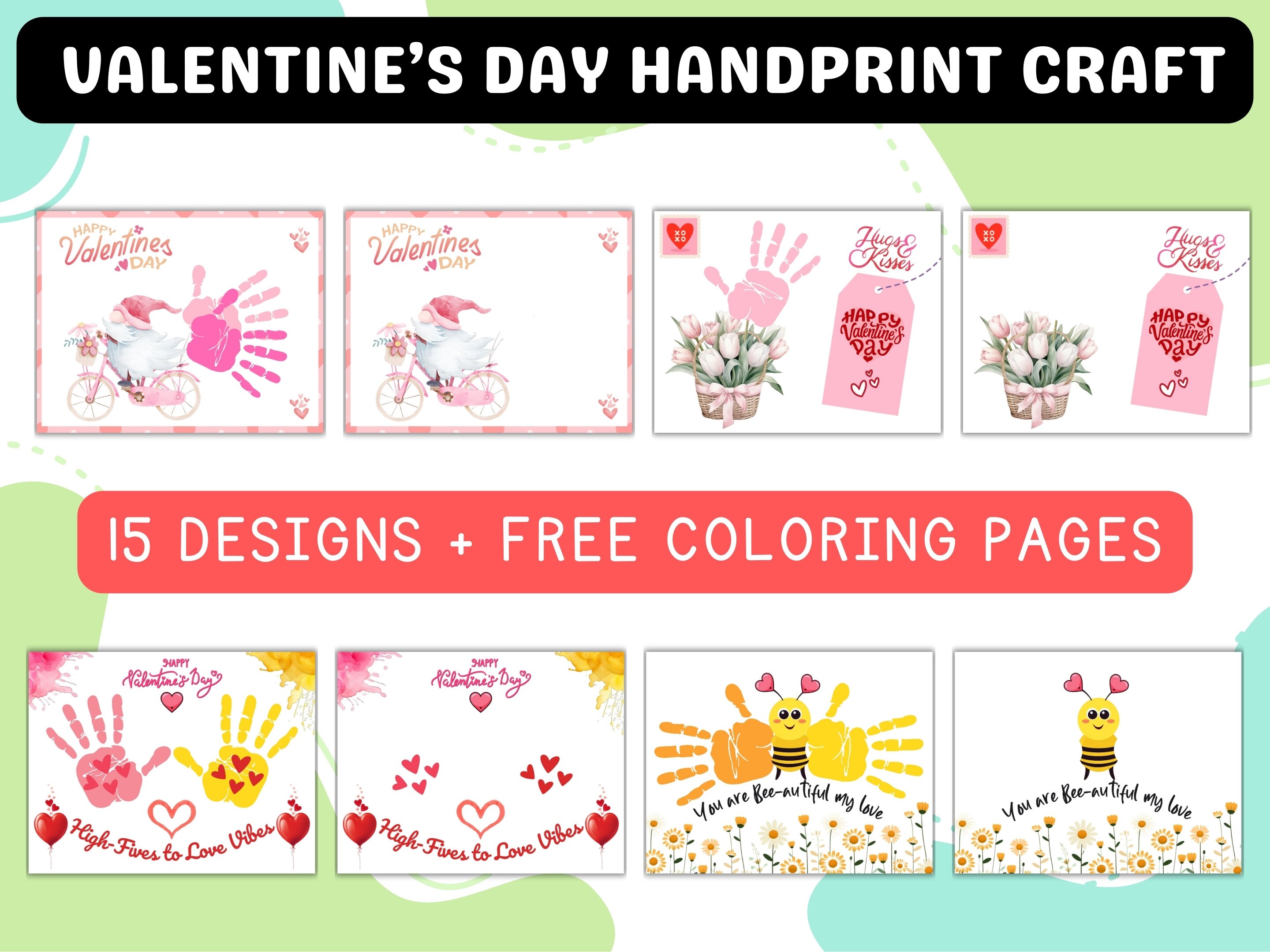 Printable Valentines Day Handprint Craft, Keepsake Art, Toddler ...