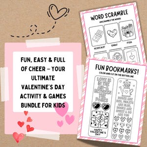 Printable Valentine's Day Kids Activities, Valentine's Day BUNDLE ...