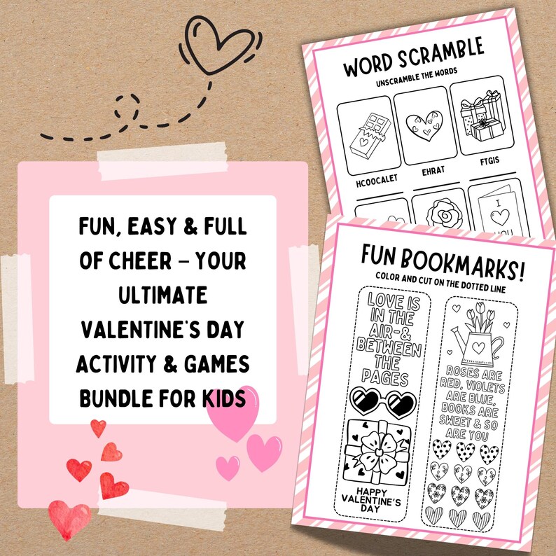 Printable Valentine's Day Kids Activities, Valentine's Day BUNDLE ...