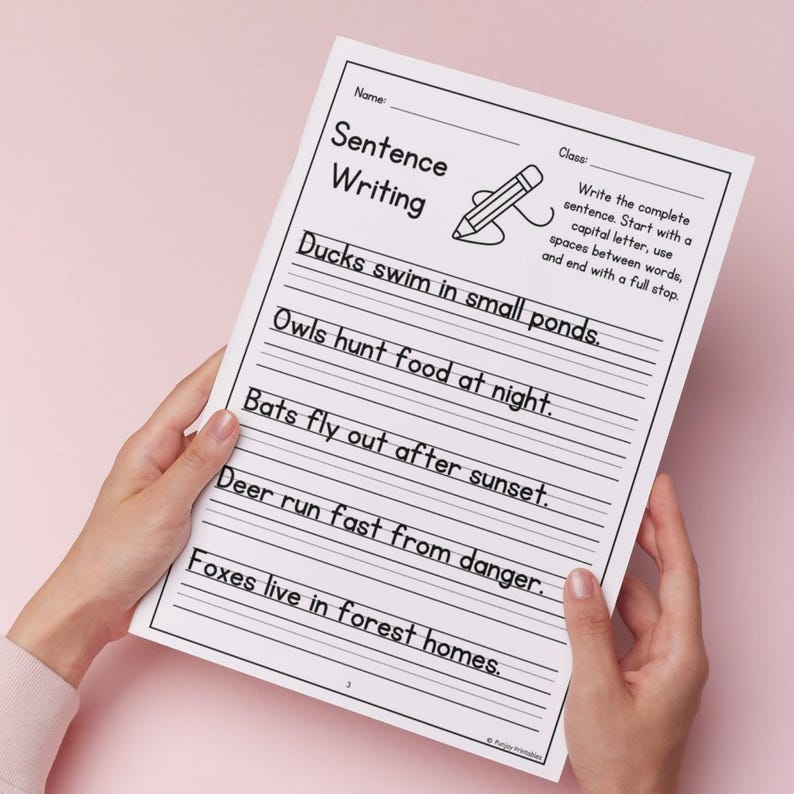 Sentences Practice Worksheet, Writing Printable, Sentence Writing ...