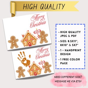 Christmas Handprint Art Gingerbread House Craft, Christmas Handprint ...