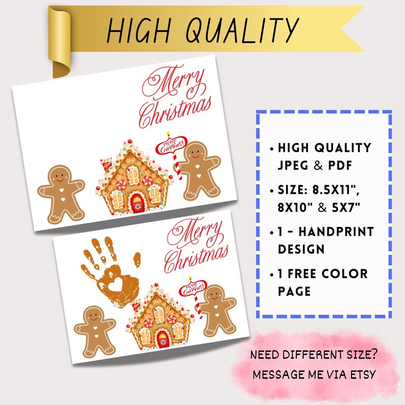 Christmas Handprint Art Gingerbread House Craft, Christmas Handprint ...