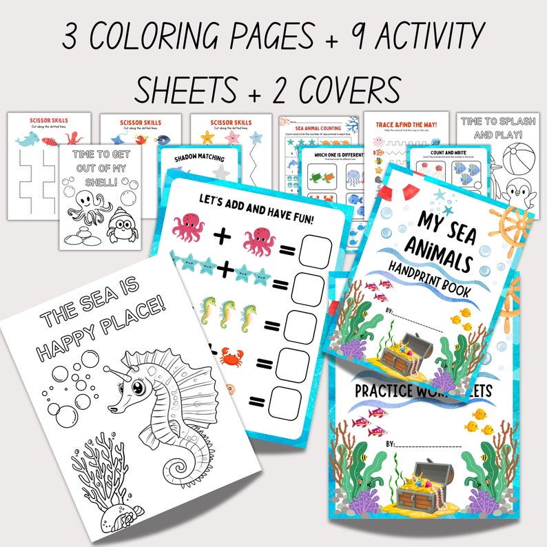 Sea Animals Handprint Craft, Undersea Handprint, Classroom Nursery ...