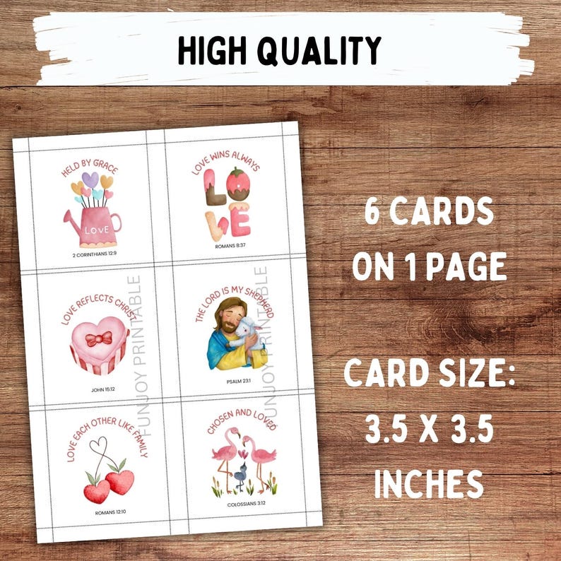 Christian Valentines Cards for Kids, Bible Verses Cards (set of 80 ...