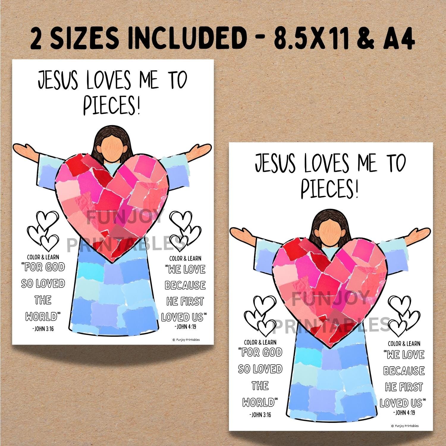 Jesus Loves Me, Bible Craft Printable, Kids' Activity (PDF Download) - Etsy