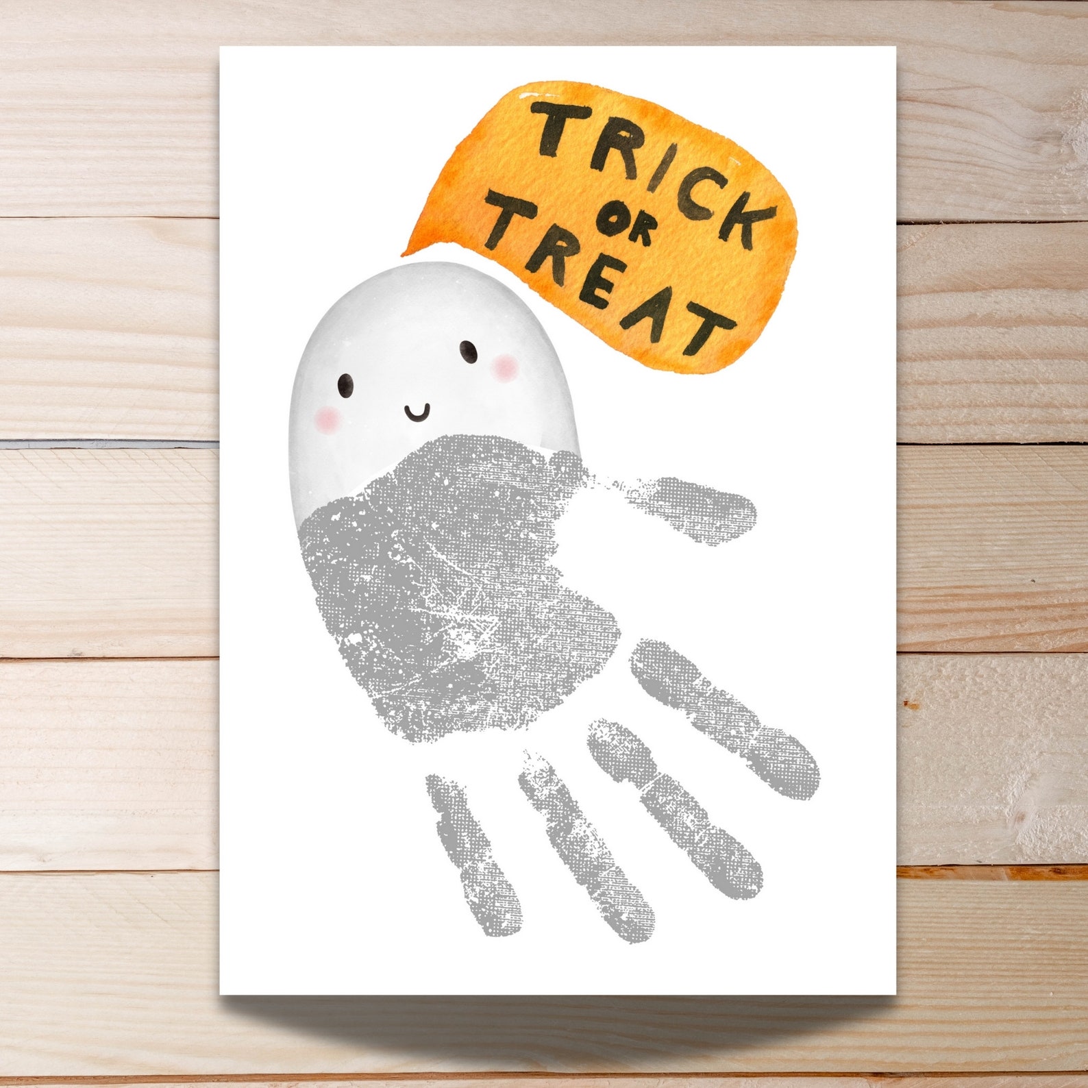 Halloween Handprint for Kids, Friendly Ghost Handprint Craft, Cute ...