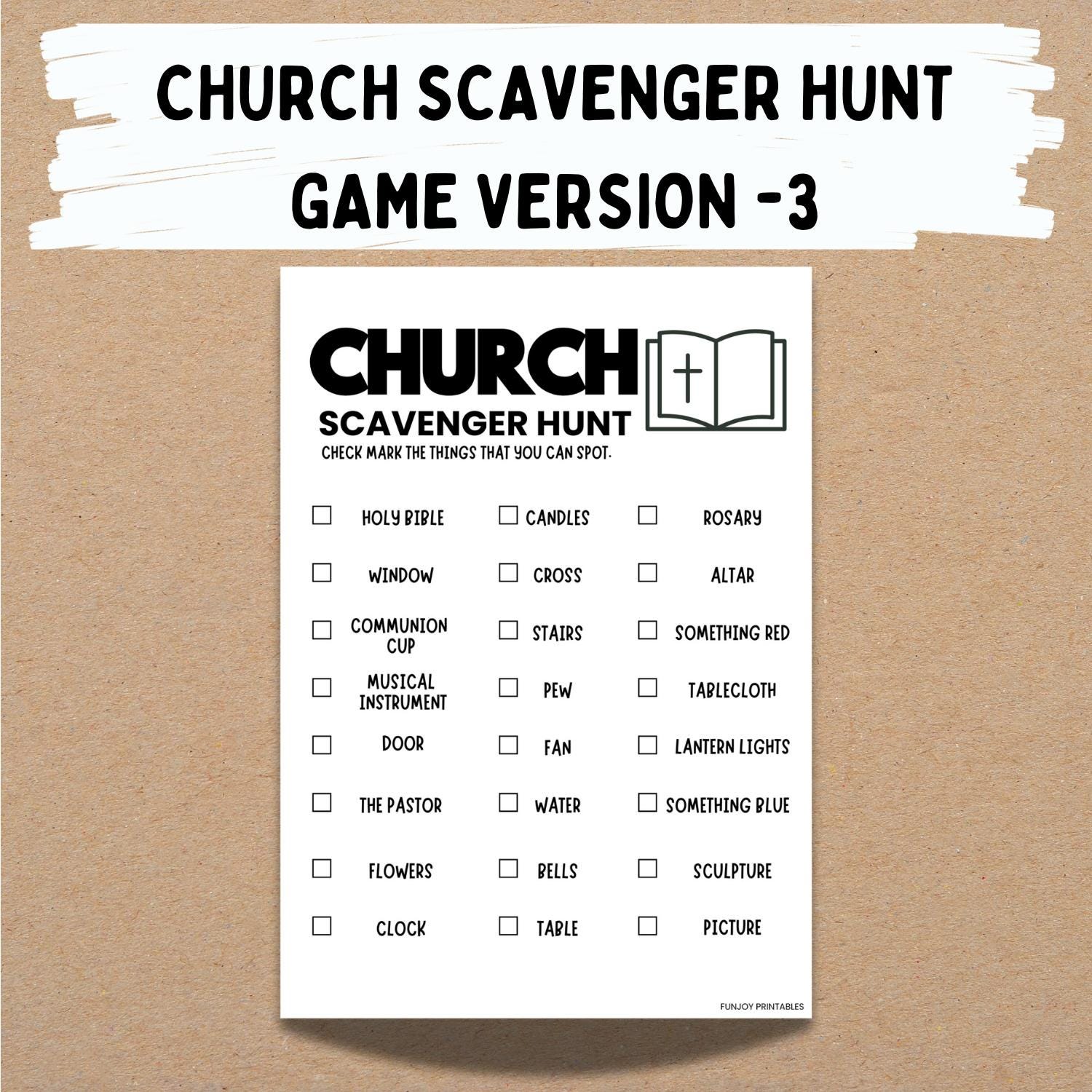 Church Scavenger Hunt PRINTABLE for Kids, Adults, Sunday School ...