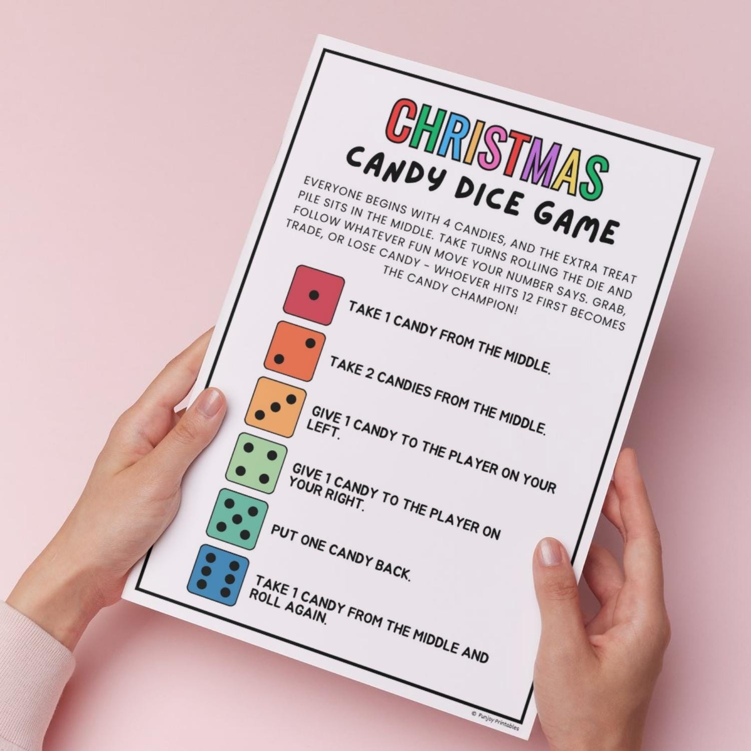Christmas Candy Dice Game, Christmas Party Game, Classroom Christmas ...
