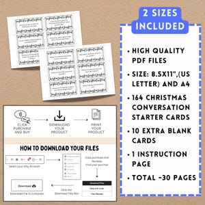Christmas Conversation Starter Cards, Seniors, Family Game (digital ...
