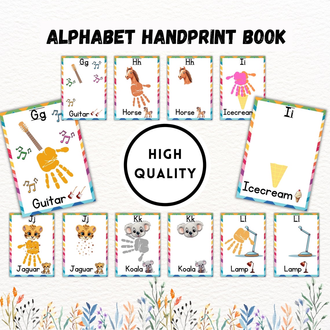 DIY Alphabet Handprint Book, Alphabet Handprint Craft, Preschool ...