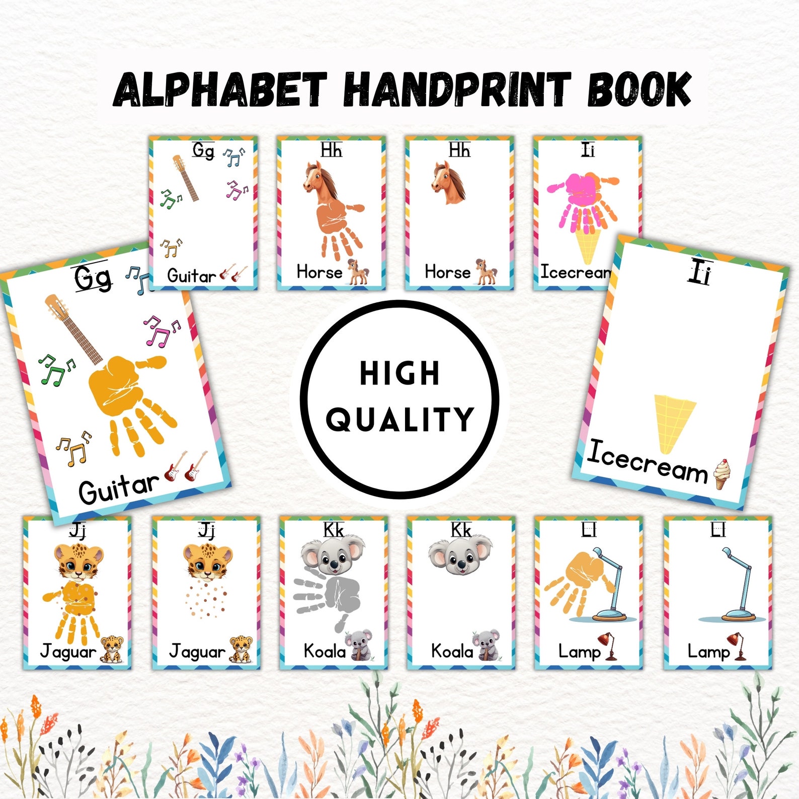 DIY Alphabet Handprint Book, Alphabet Handprint Craft, Preschool ...