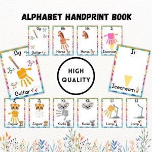 DIY Alphabet Handprint Book, Alphabet Handprint Craft, Preschool ...